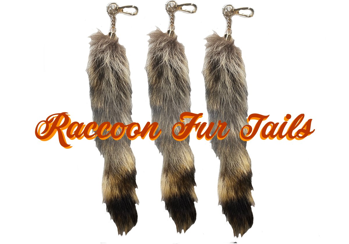 10 inch dark gray raccoon tail keychains | Beanies supply & goods