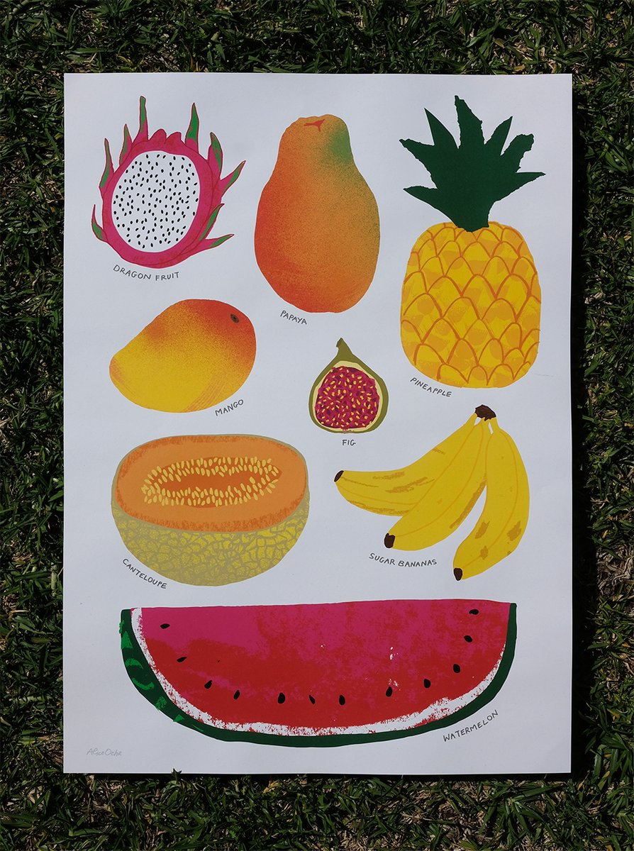 Market Poster: Tropical Fruit | Alice Oehr's Shop
