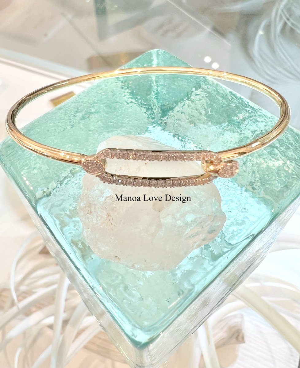 14k solid gold diamond paperclip bracelet | Manoa Love Design