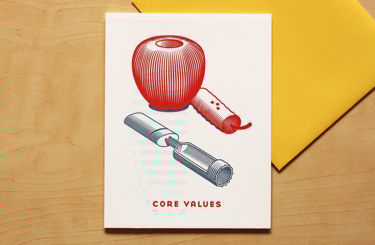 APPLE "CORE VALUES" Card | Fickle Hill Letterpress