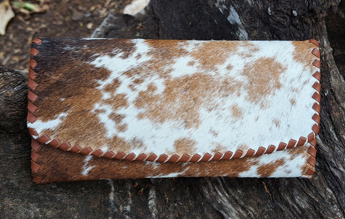 Cowhide Purse with Whiskey Lacing | Rodeo Rage Designs