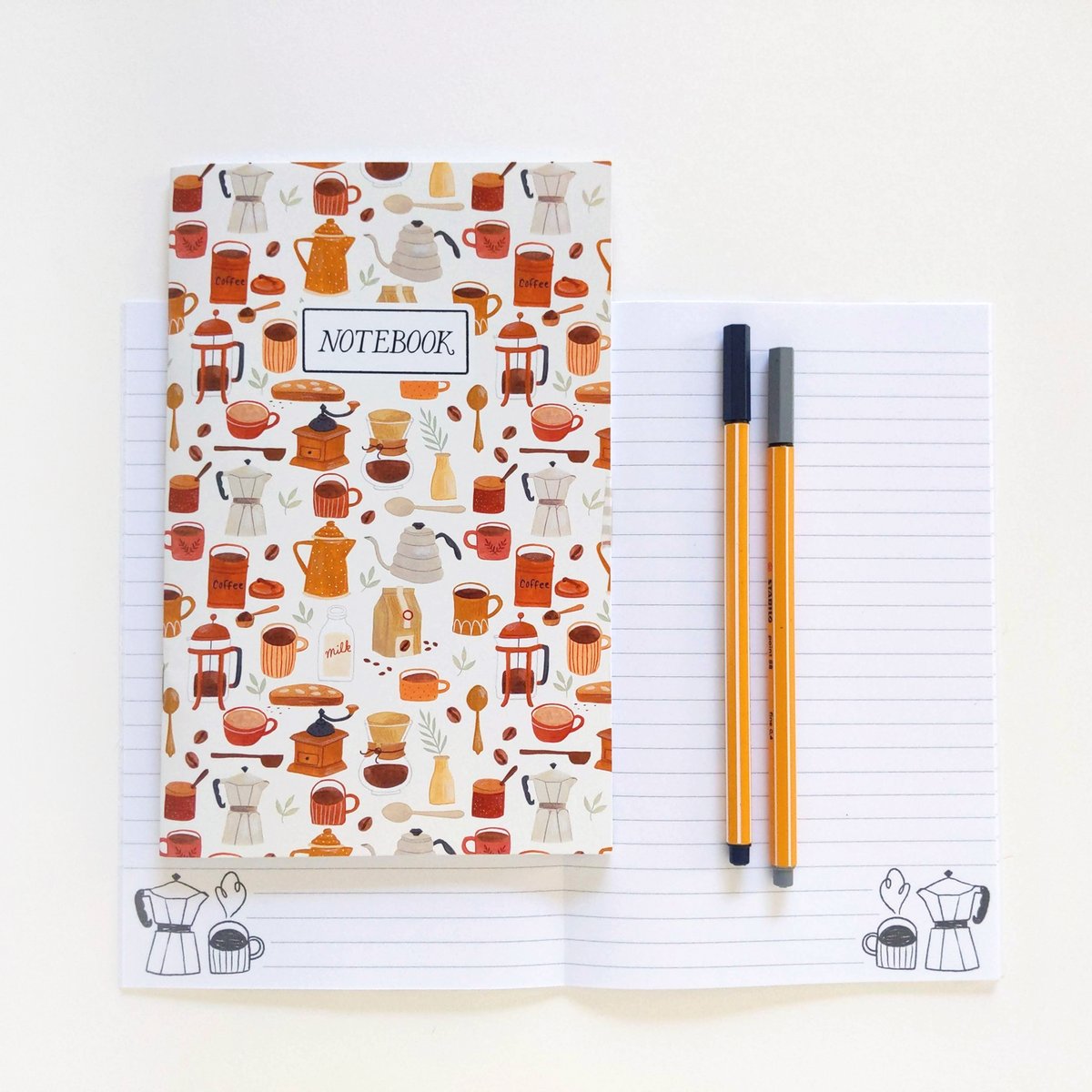 Artwork by Julianna Swaney — Coffee Time Notebook