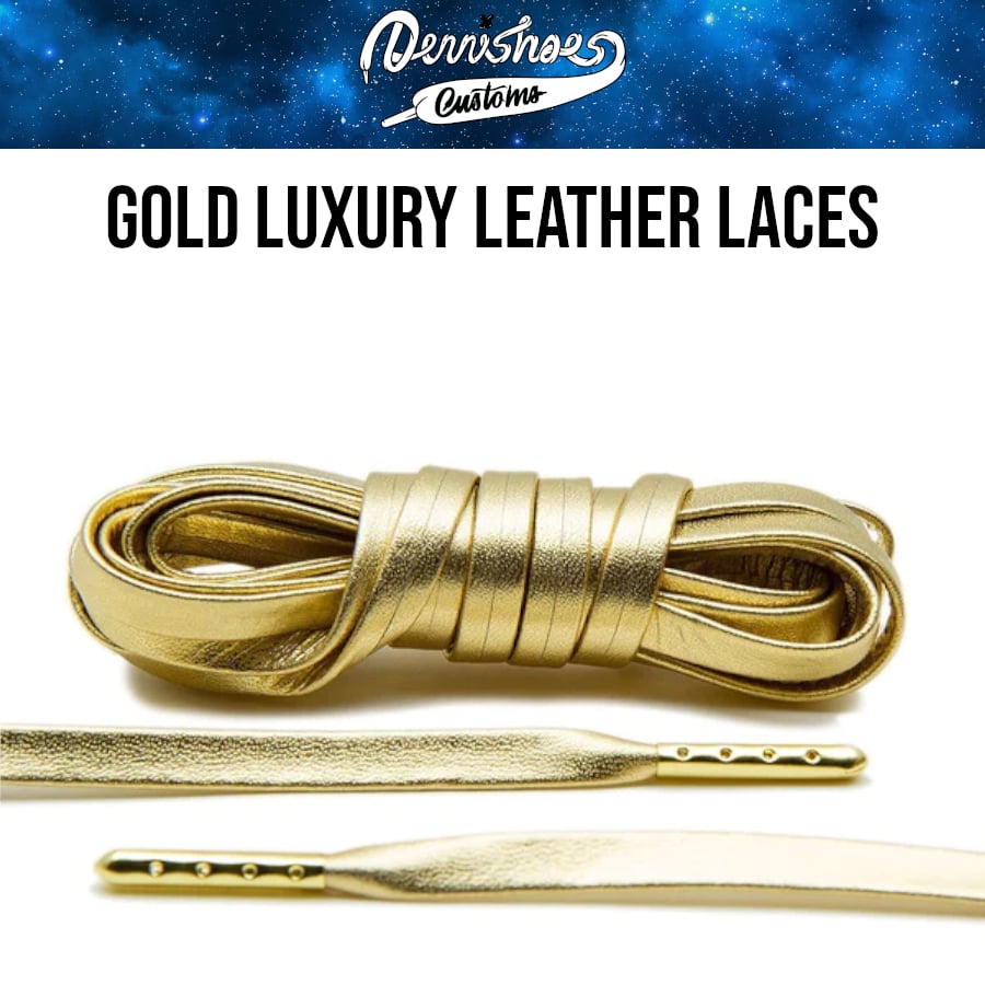 Gold Luxury Leather Laces - Gold Plated | Dennishoes Customs