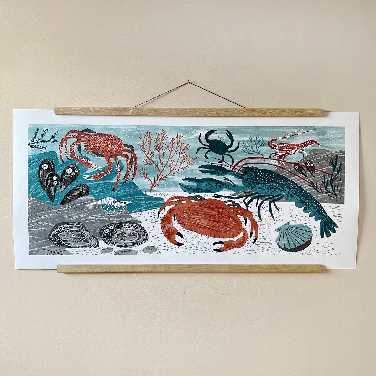 Cornwall Shellfish Panoramic Print | mattillustration