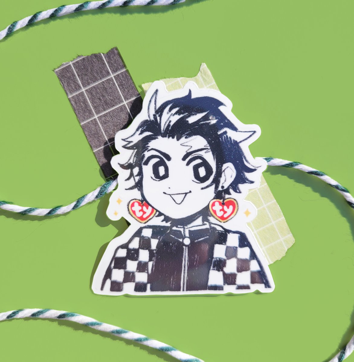 Tanjiro Ty Tag Stickers | Lucky Soupe by Audrey