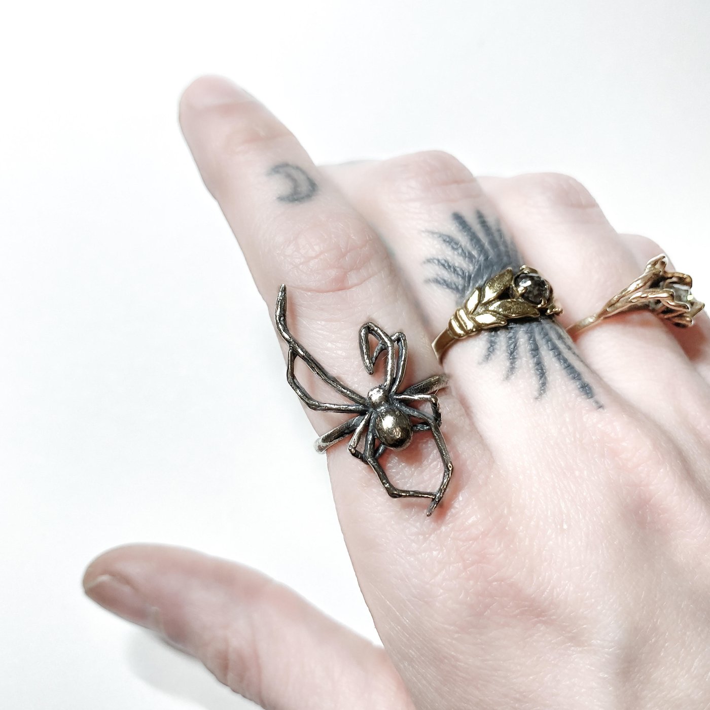 Black Veil + AO Mini Spider ring in sterling silver or gold | Arcana ...