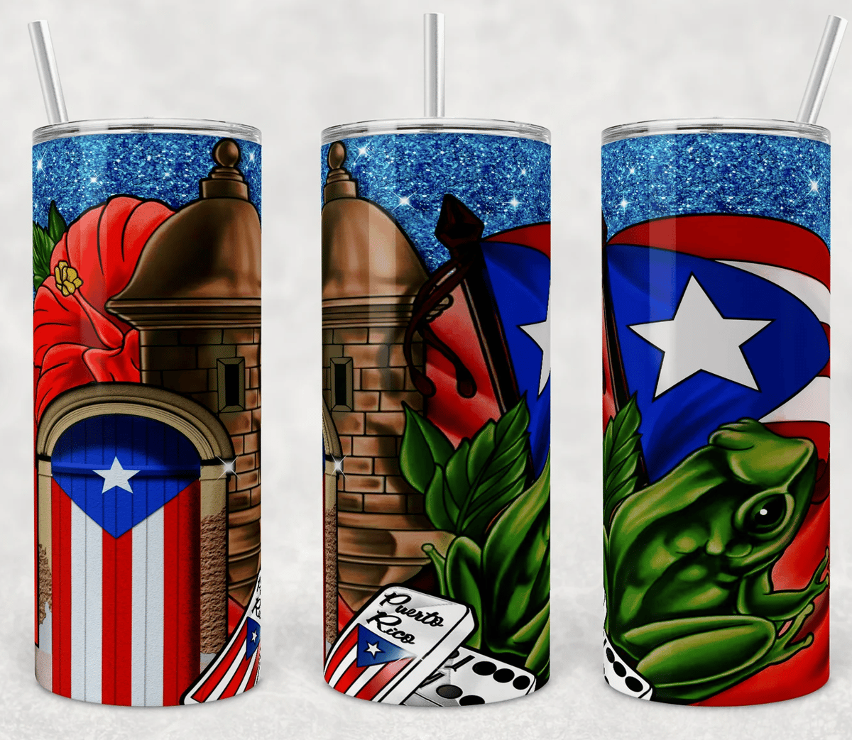 Puerto Rico Garita Coqui Domino Skinny Tumbler - 20 oz | PastorCraft