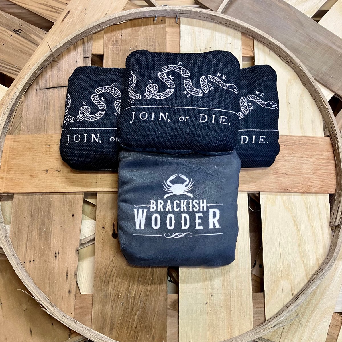 Join or Die - 13 Colonies - Black | Brackish Wooder