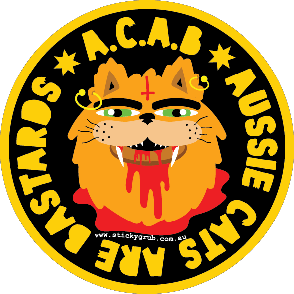 ACAB - Aussie Cats Are Bastards - 10cm Bumper Sticker | stickygrub