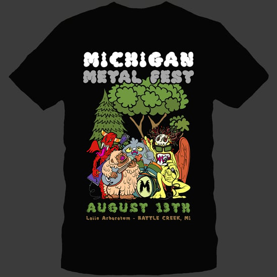MMF 2022 Cartoon Band T-shirt | Michigan Metal Fest Store