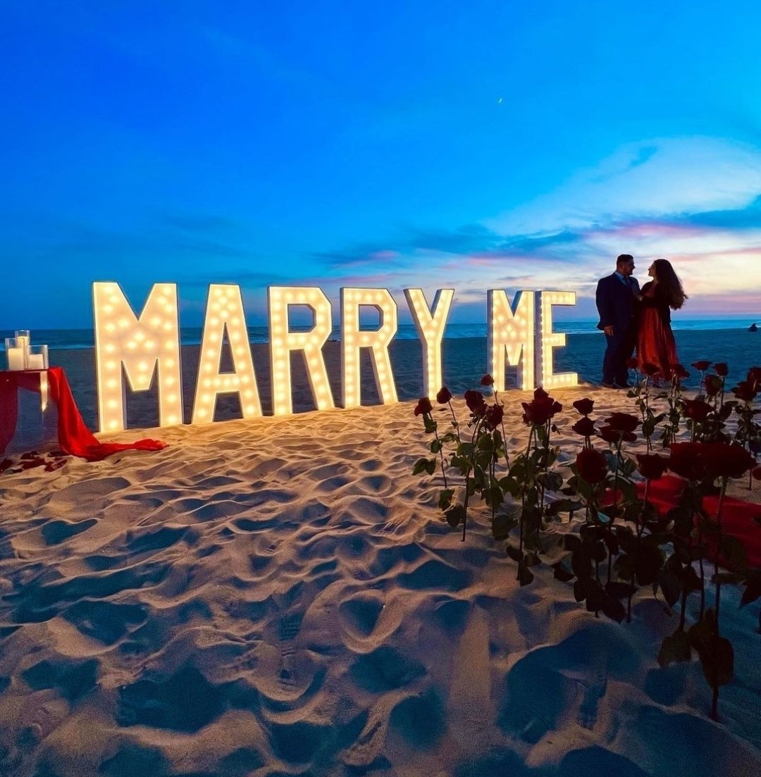 Kunakeys Luxury Decor & Party Rentals — MARRY ME LIGHT LETTERS 4 FT TALL