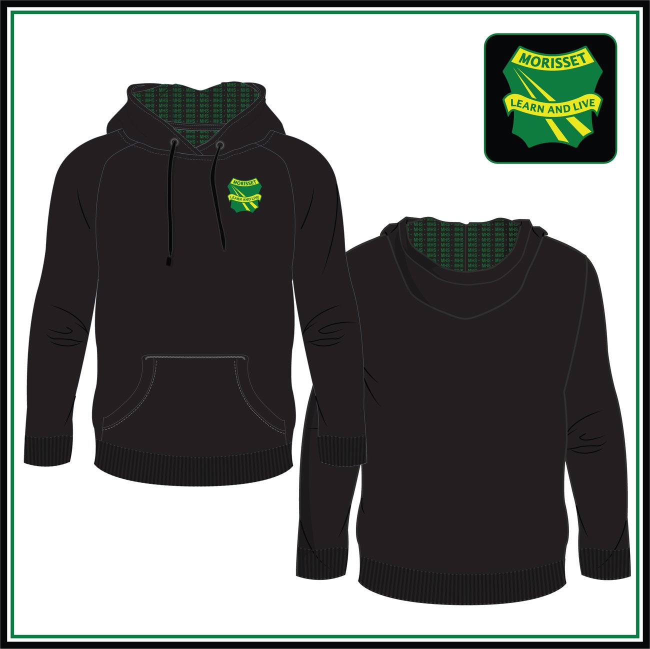 MHS Cotton Fleece Pullover Hoodie - Black $57.75 | Morisset High ...