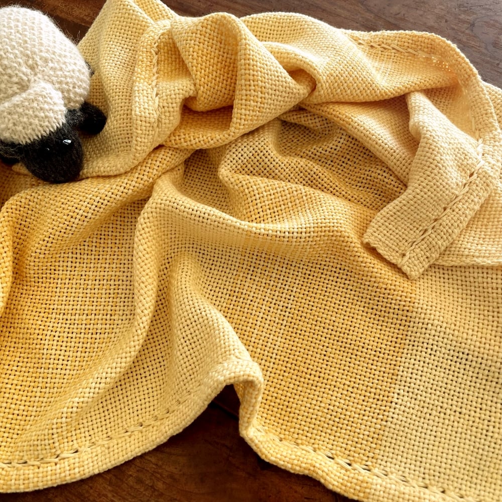 Cotton Baby Blanket - Sunshine / Handwoven by Belle
