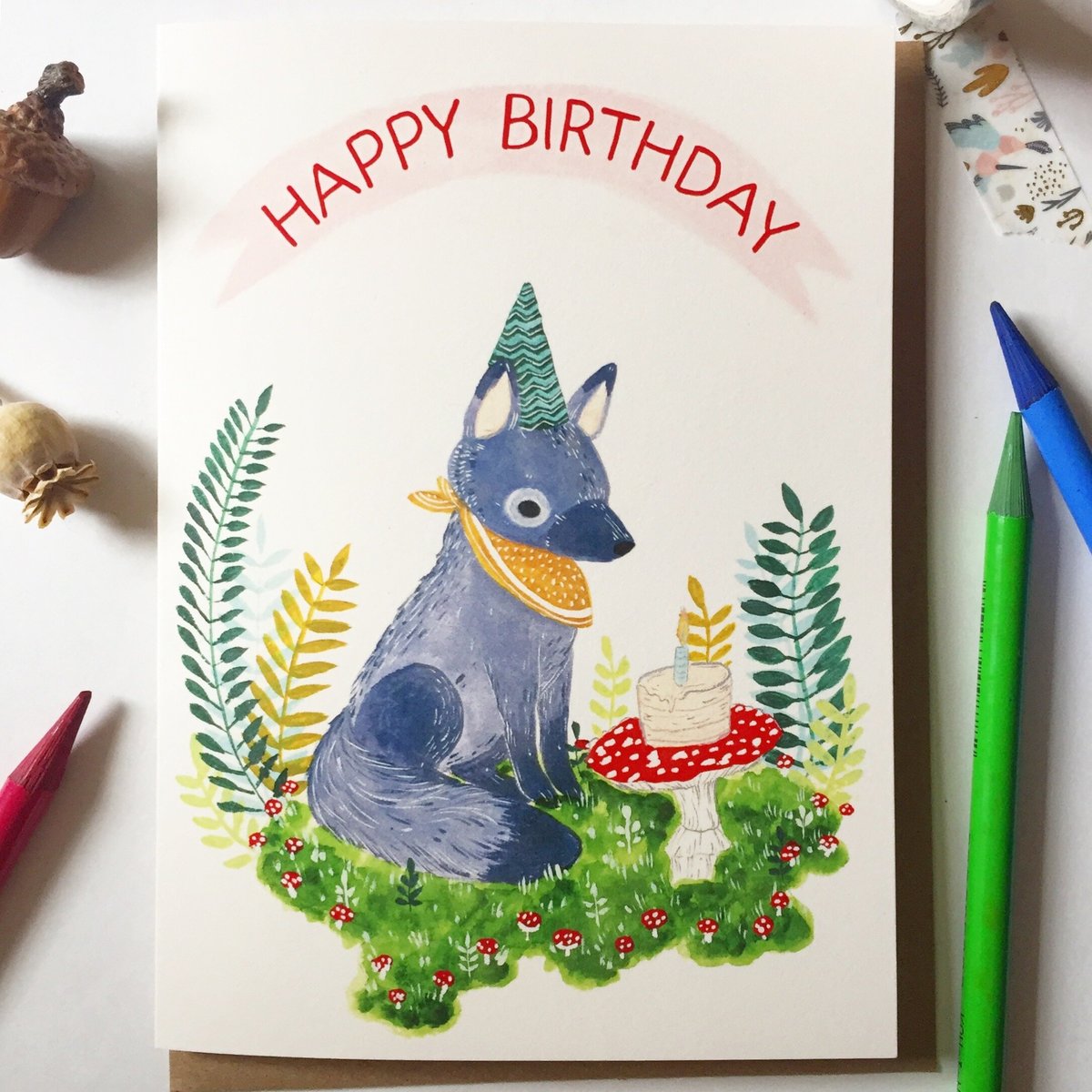 Birthday Cub Card | Marika Paz Illustration