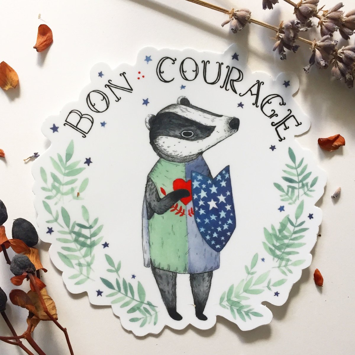 Bon Courage Sticker | Marika Paz Illustration
