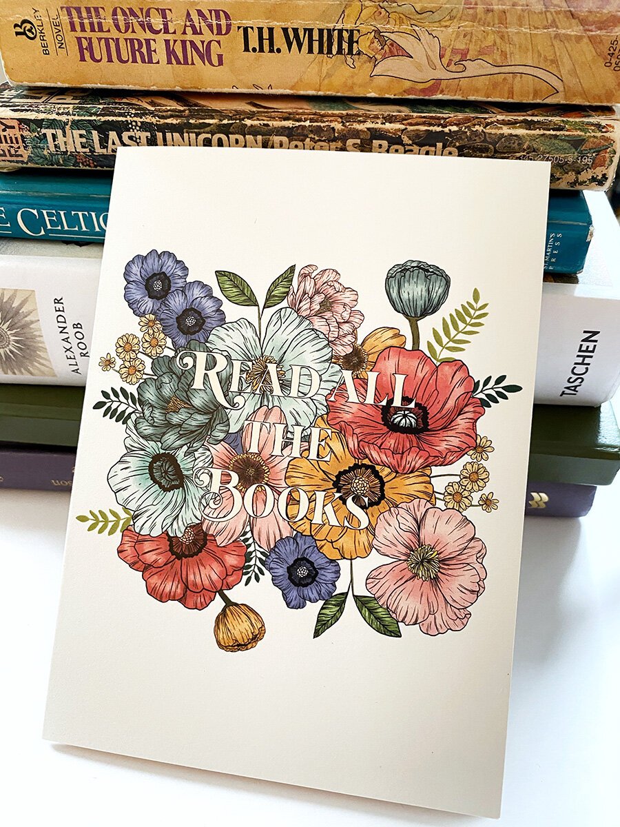 Read all the Books Card | Marika Paz Illustration