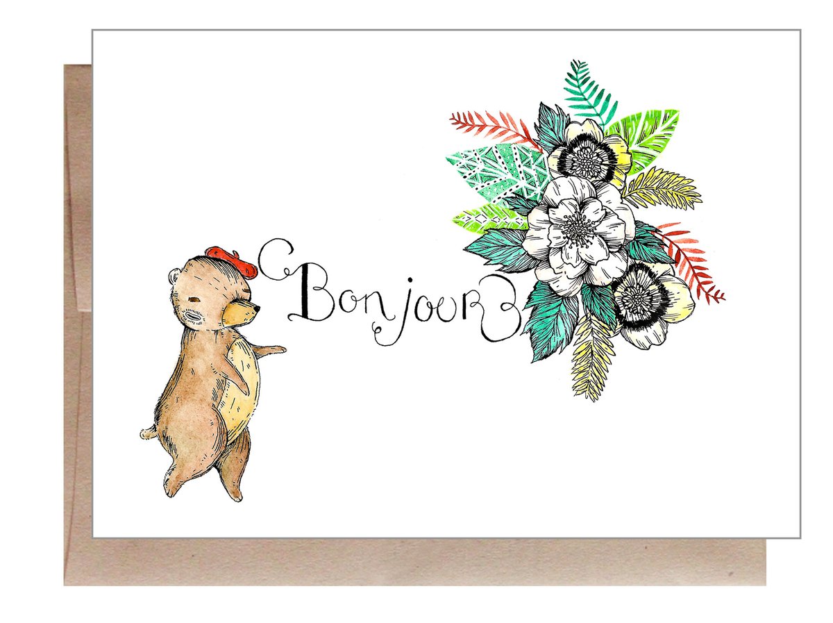 Bonjour Card | Marika Paz Illustration