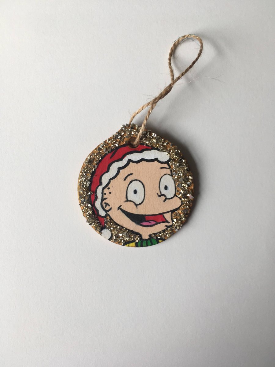 Rugrats Tommy Pickles Santa inspired hand painted wooden Christmas ...