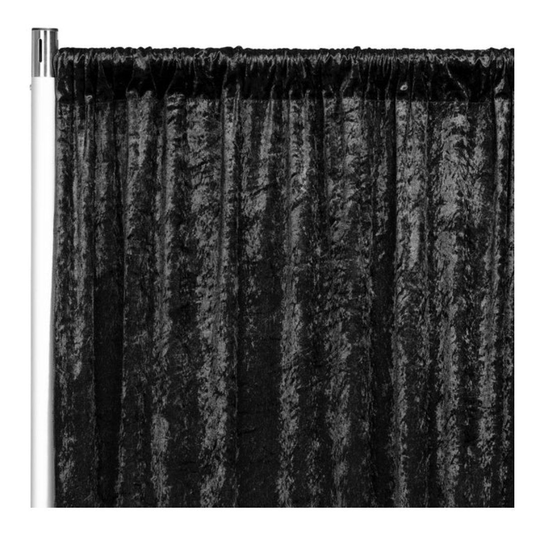 14 ft tall x 10 ft Wide Black velvet drape | PKLux Party Rentals