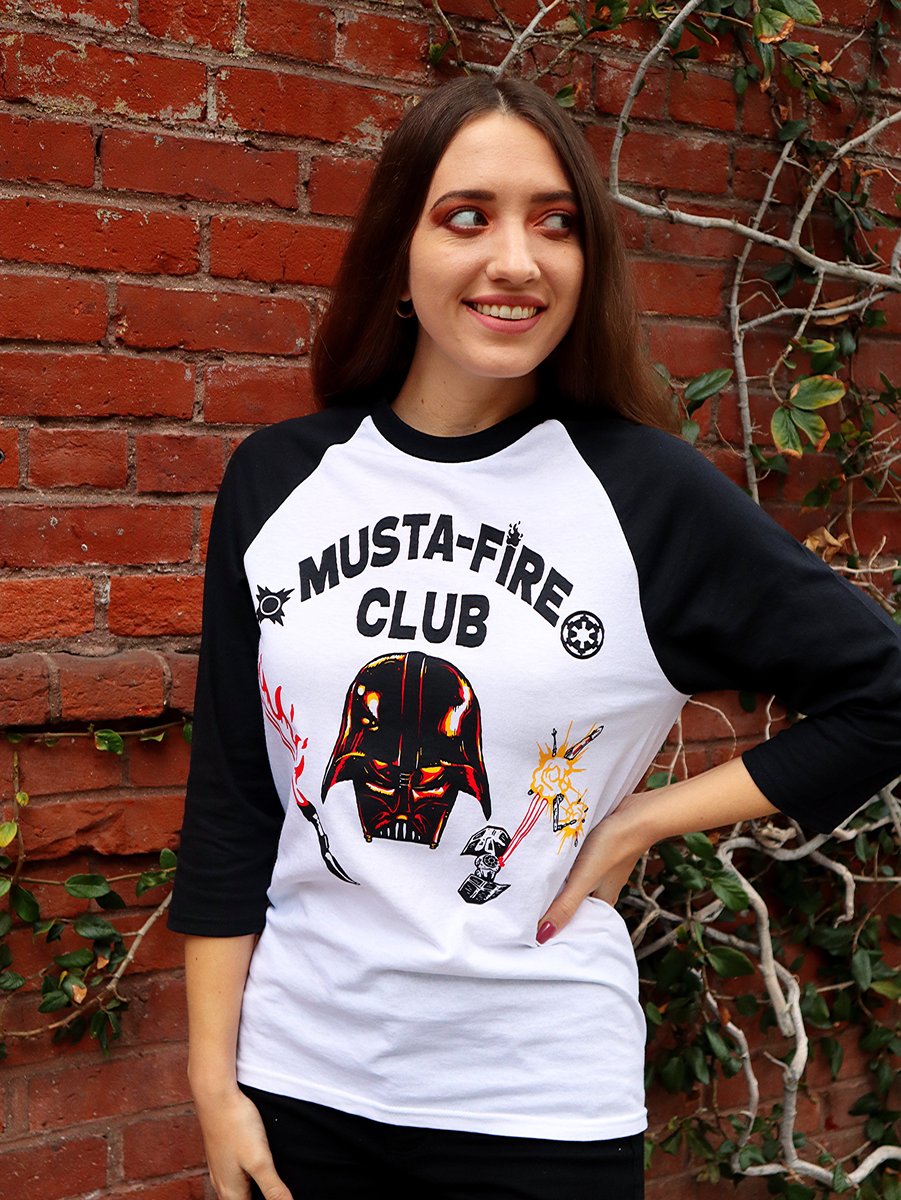 Musta-Fire Club Raglan Tee | Punch It Chewie Press
