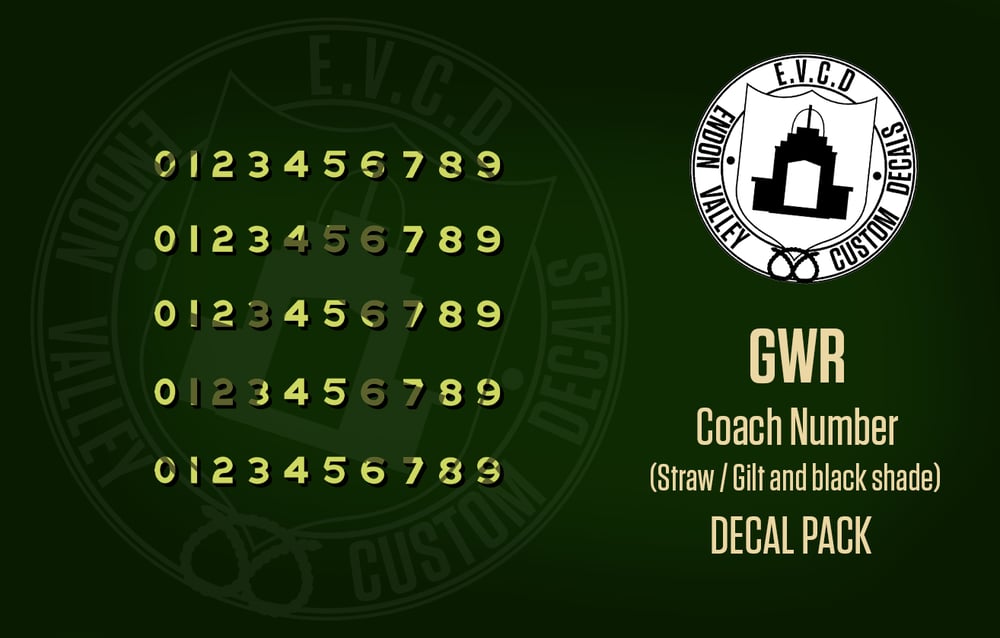 GWR Number Decal Packs / Endon Valley Custom Decals