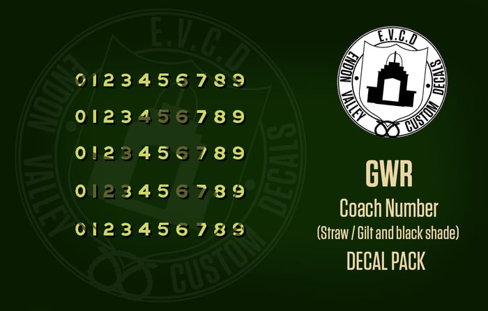 GWR Number Decal Packs | Endon Valley Custom Decals