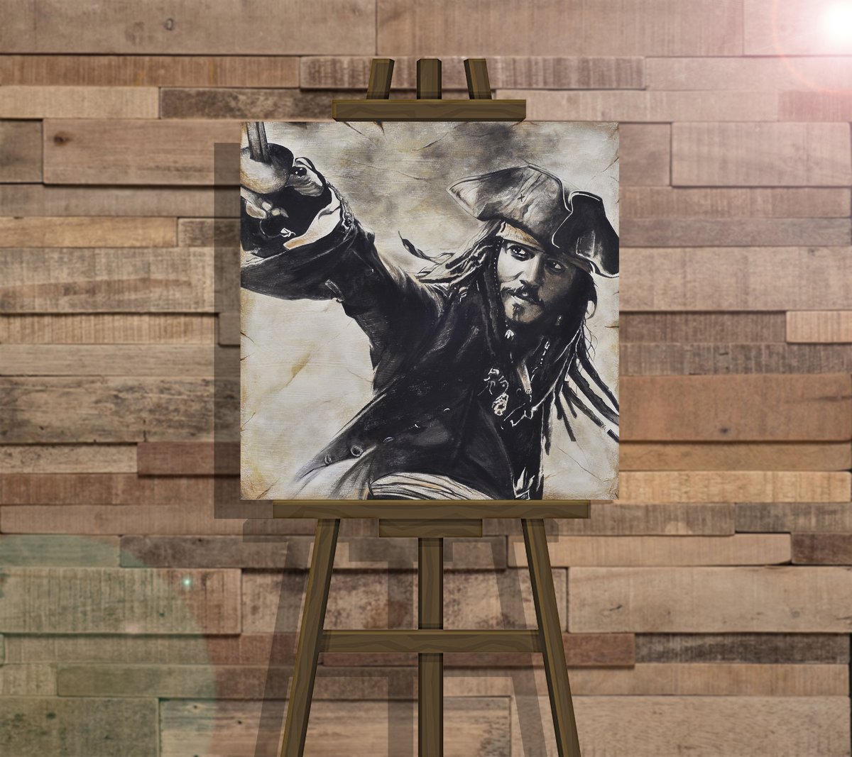 Ross Baines Art — CAPTAIN JACK - ORIGINAL ACRYLIC PAINTING 2x2FT