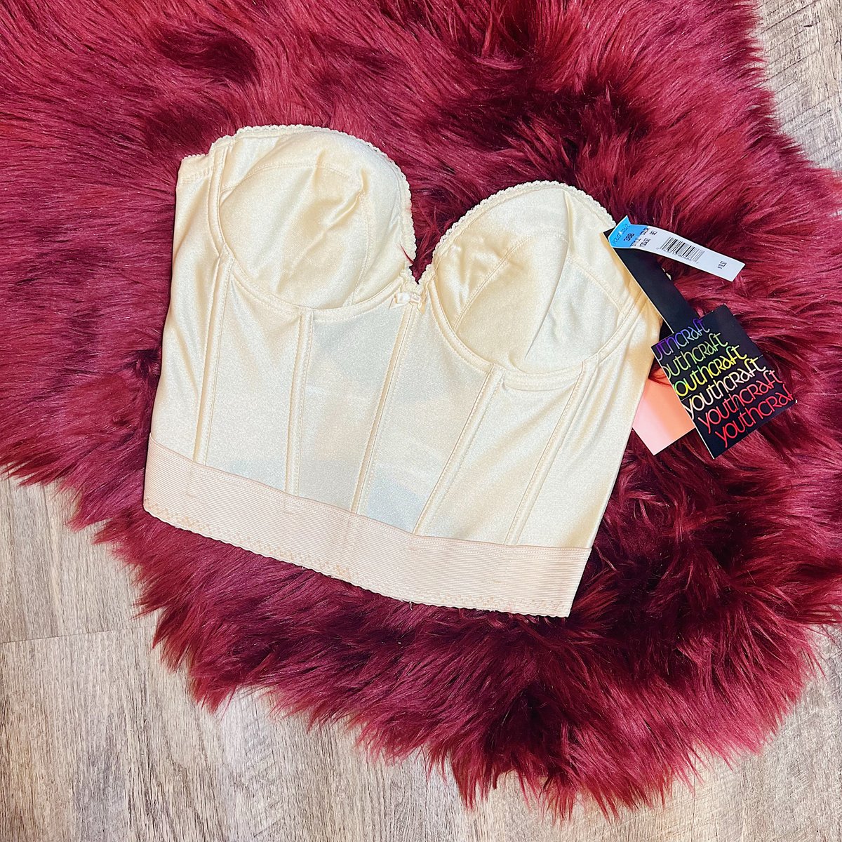 Multiple Sizes - Vintage Youthcraft Beige Satin Bustier - NWT ...