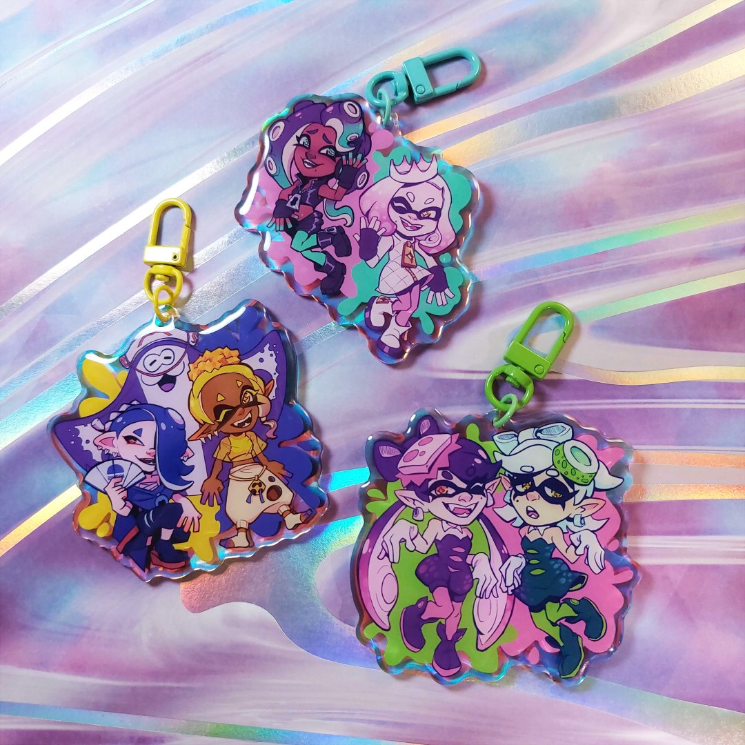 Splatoon rainbow keychains | Tinymintywolf
