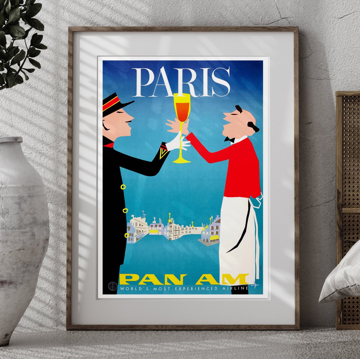 Pan Am - Paris | Aaron Fine | 1963 | Wall Art Print | Vintage Travel ...