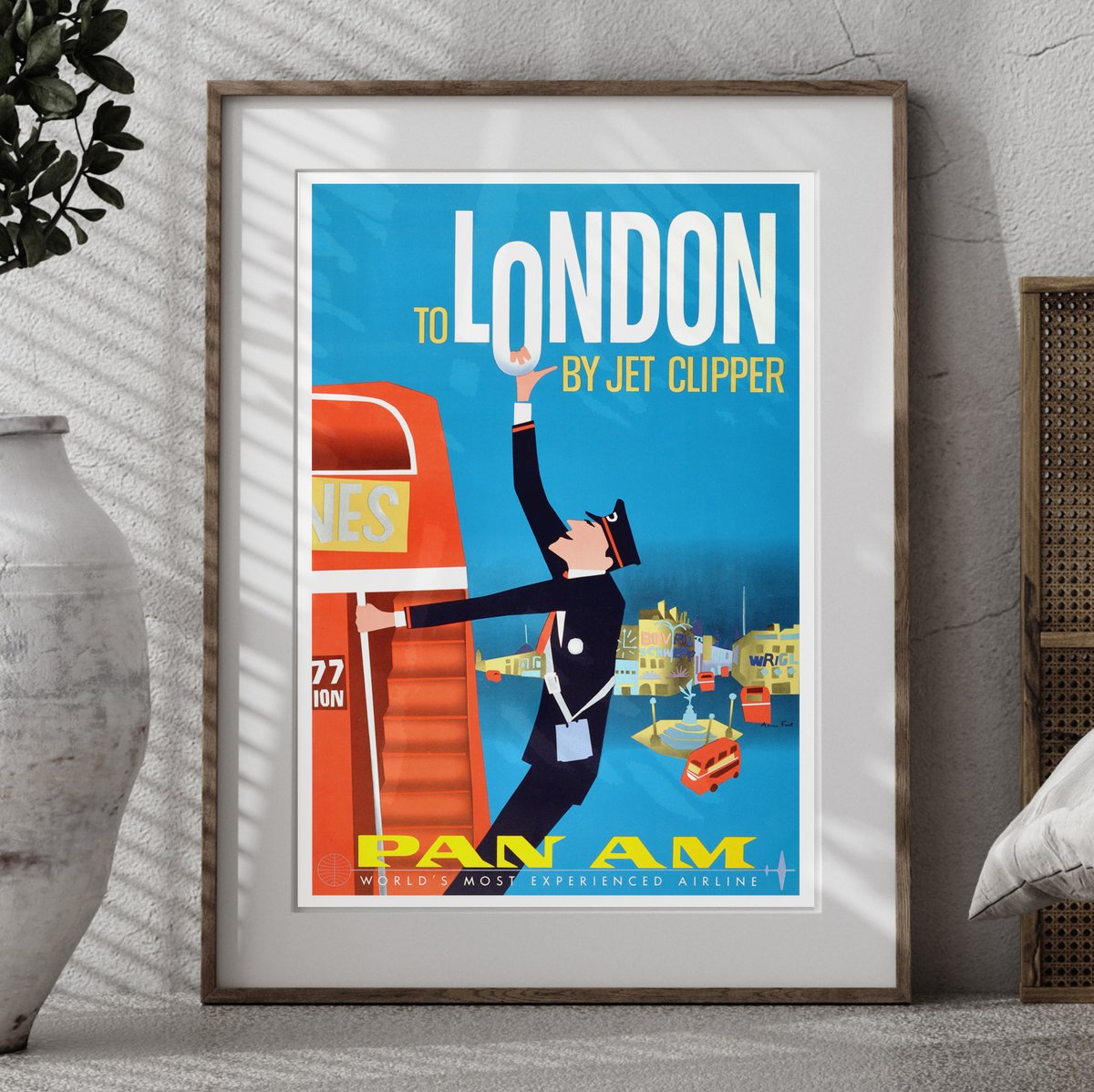 Pan Am - London | Aaron Fine | 1963 | Wall Art Print | Vintage Travel ...