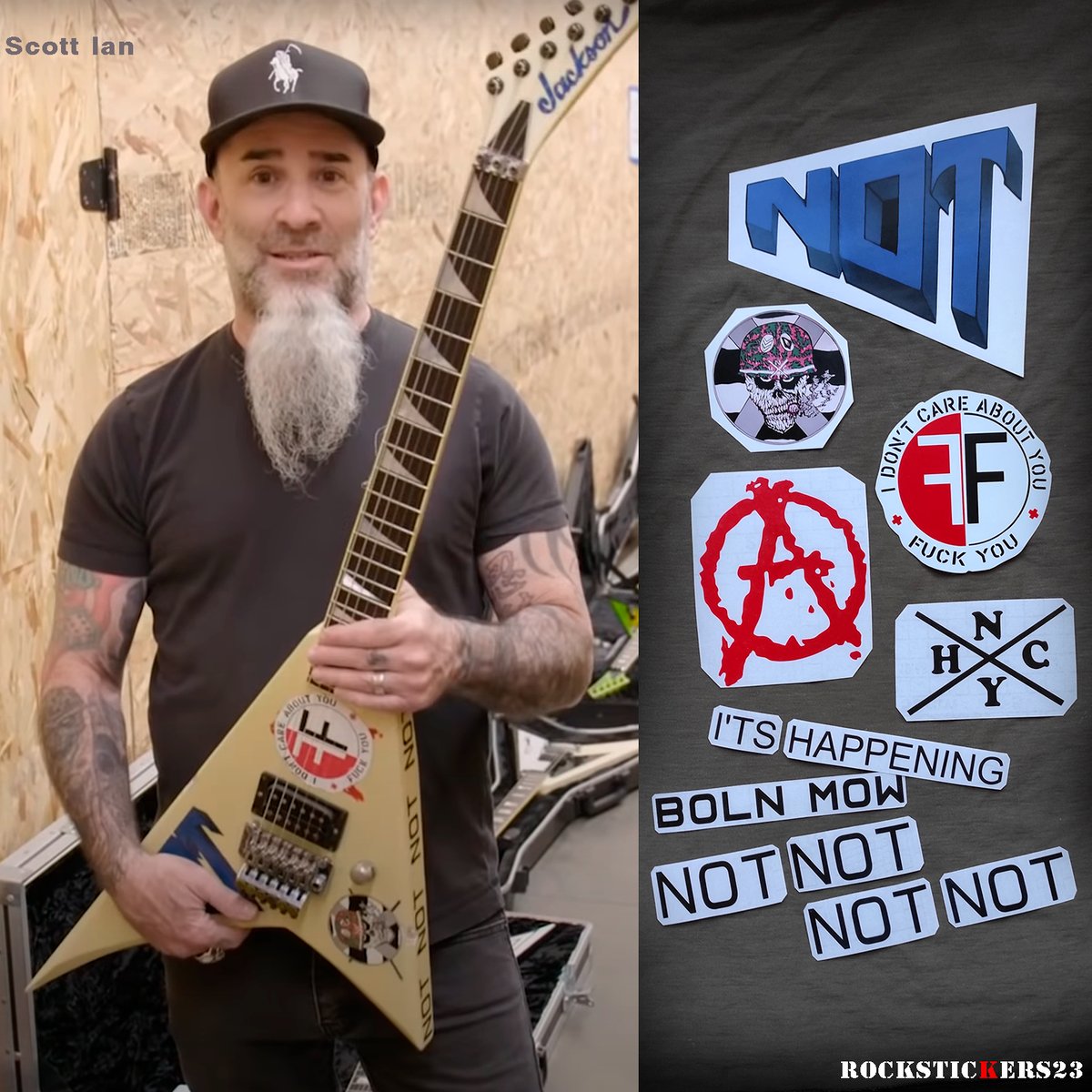 Scott Ian guitar stickers NOT jackson RR Anthrax decal Hardcore NYHC S ...