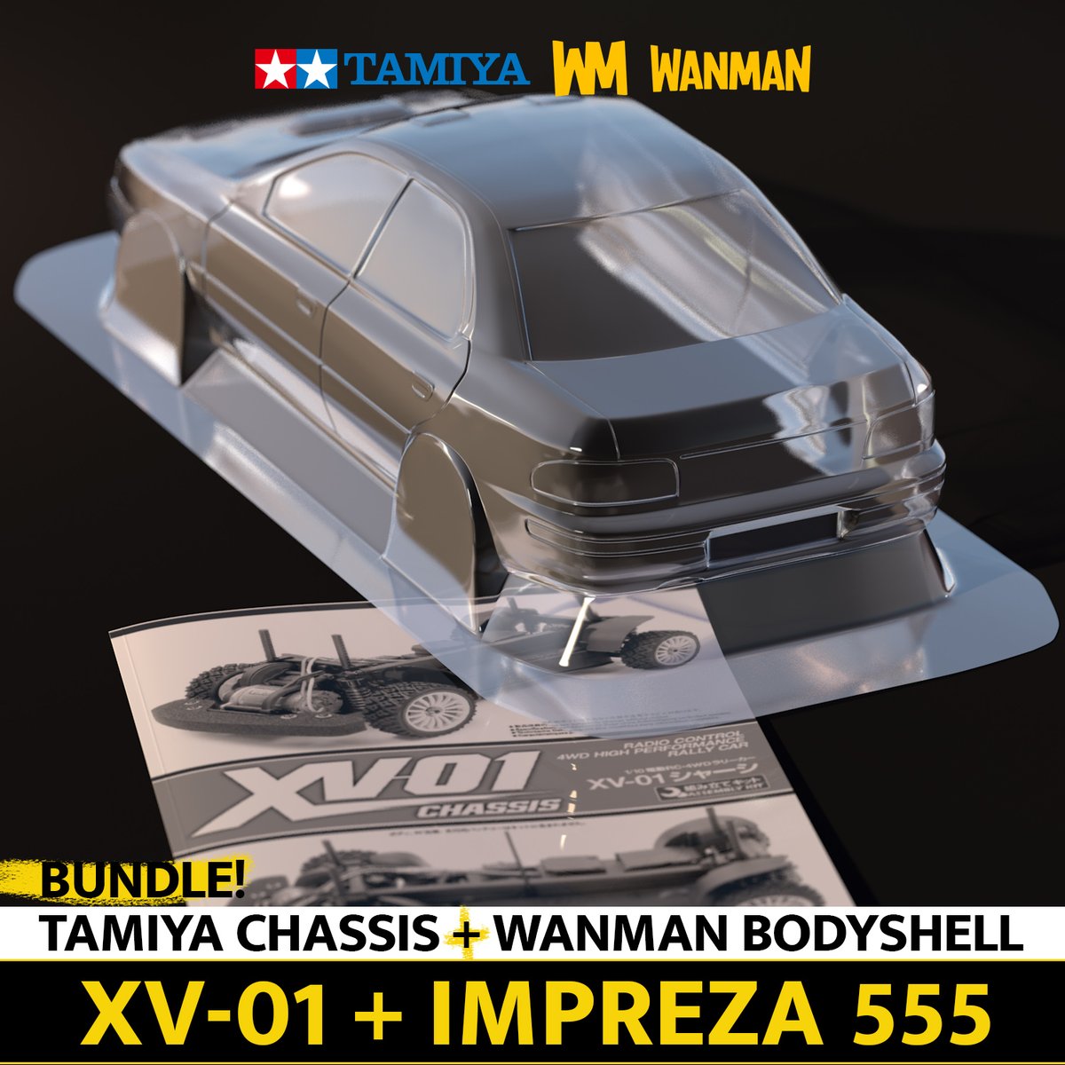 Tamiya TT-01 + Subaru Impreza 555 Bodyshell Bundle | WANMAN