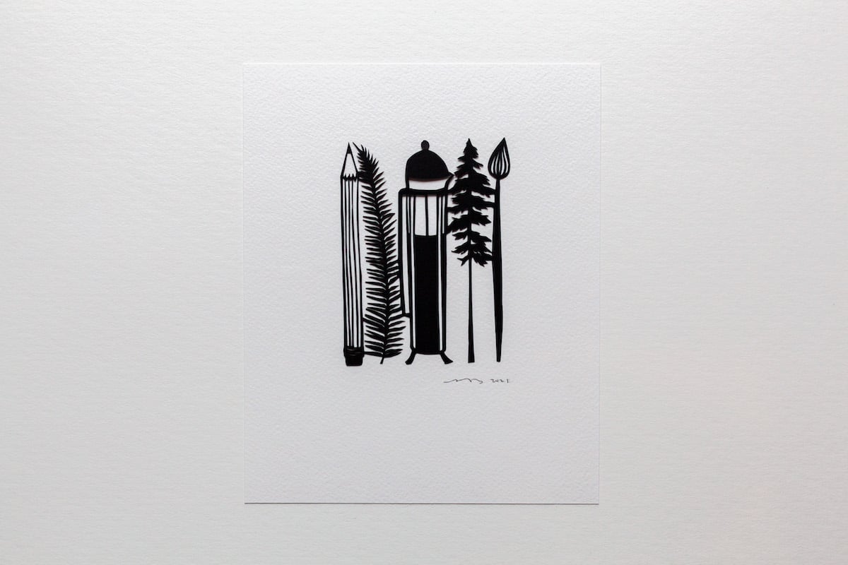 Coffee Outside with a Dose of Creativity - {Original Papercut - 8x10 ...