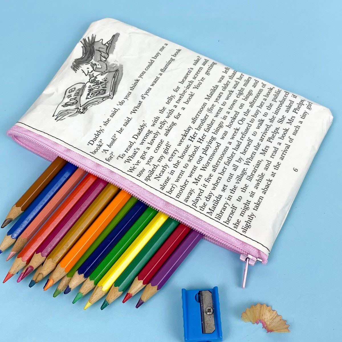 Matilda Book Page PencilCase, Roald Dahl | Geeekalicious