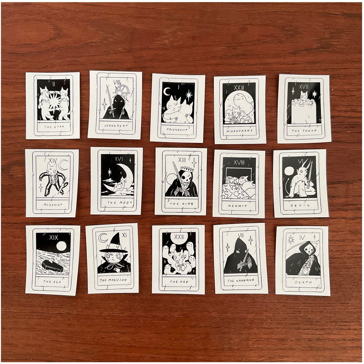 B&W Tarot Sticker Set / Deth P. Sun