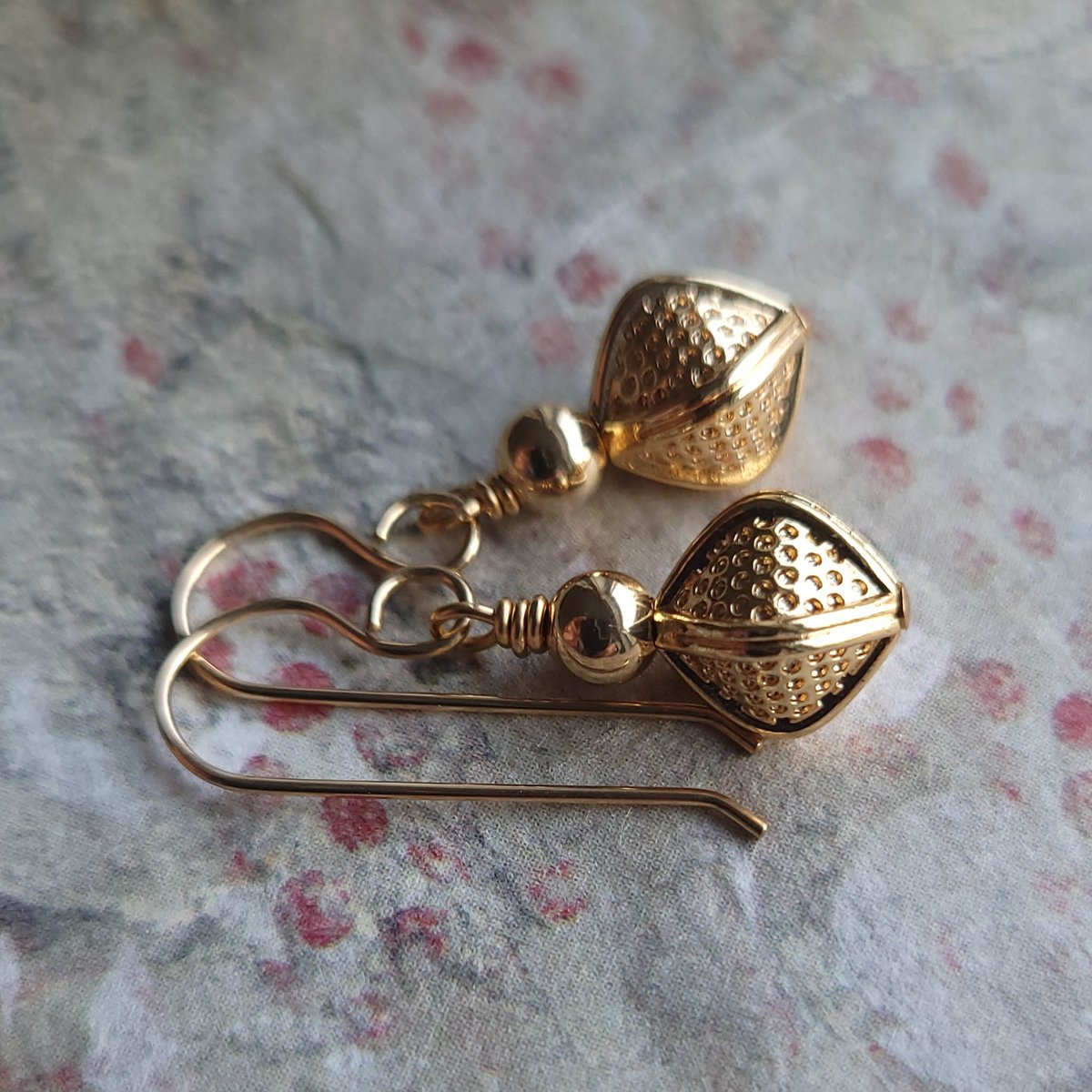 Woven Gold Bicone Earrings | Fresh Designs