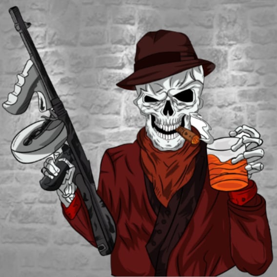 172. Cocktails and Guns Sticker | Gun Slaps