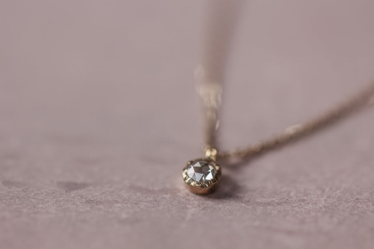 18ct yellow gold 3.0mm rose-cut diamond necklace | RUST jewellery