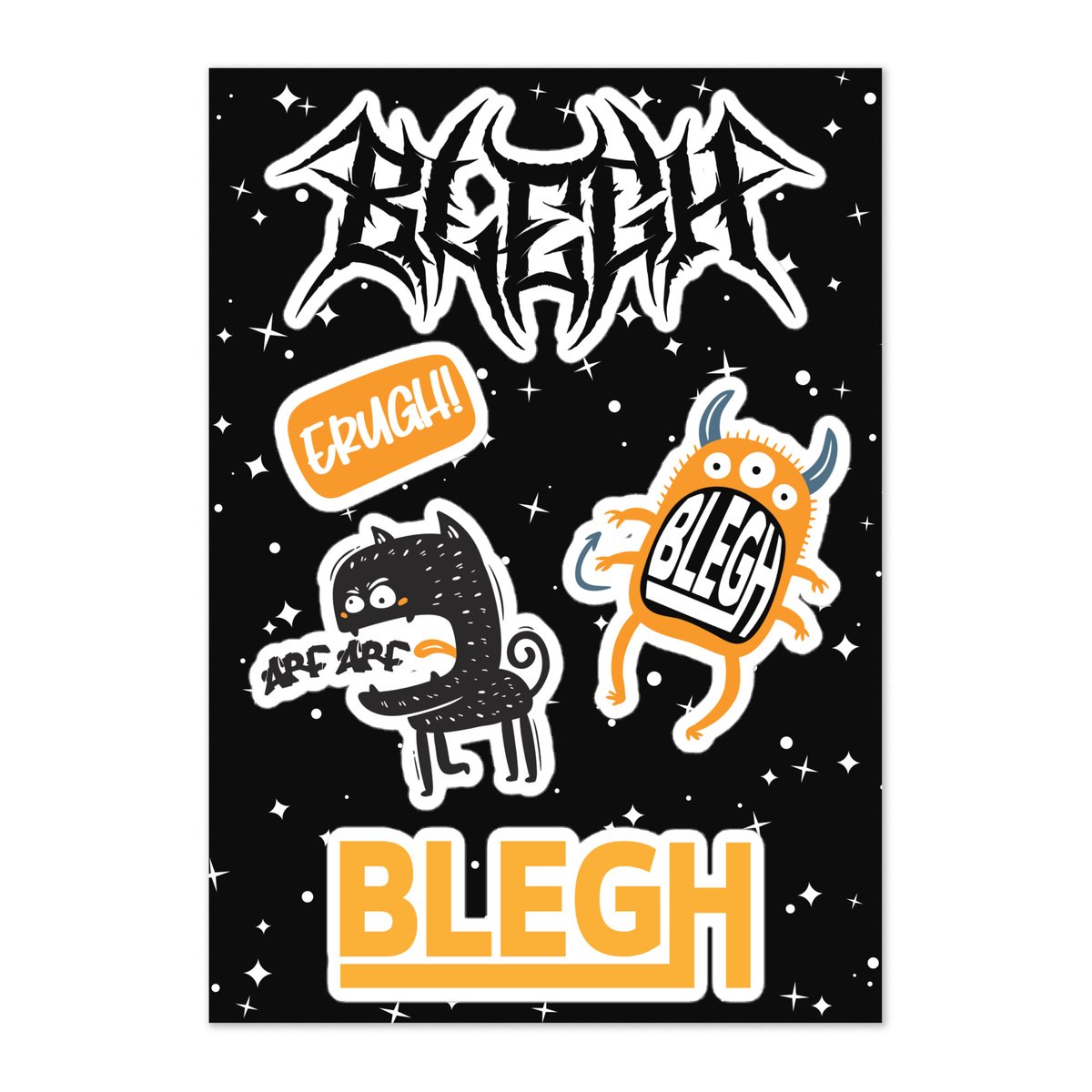 MONSTER DOODLE BLEGH STICKER SHEET | Ohrion Apparel