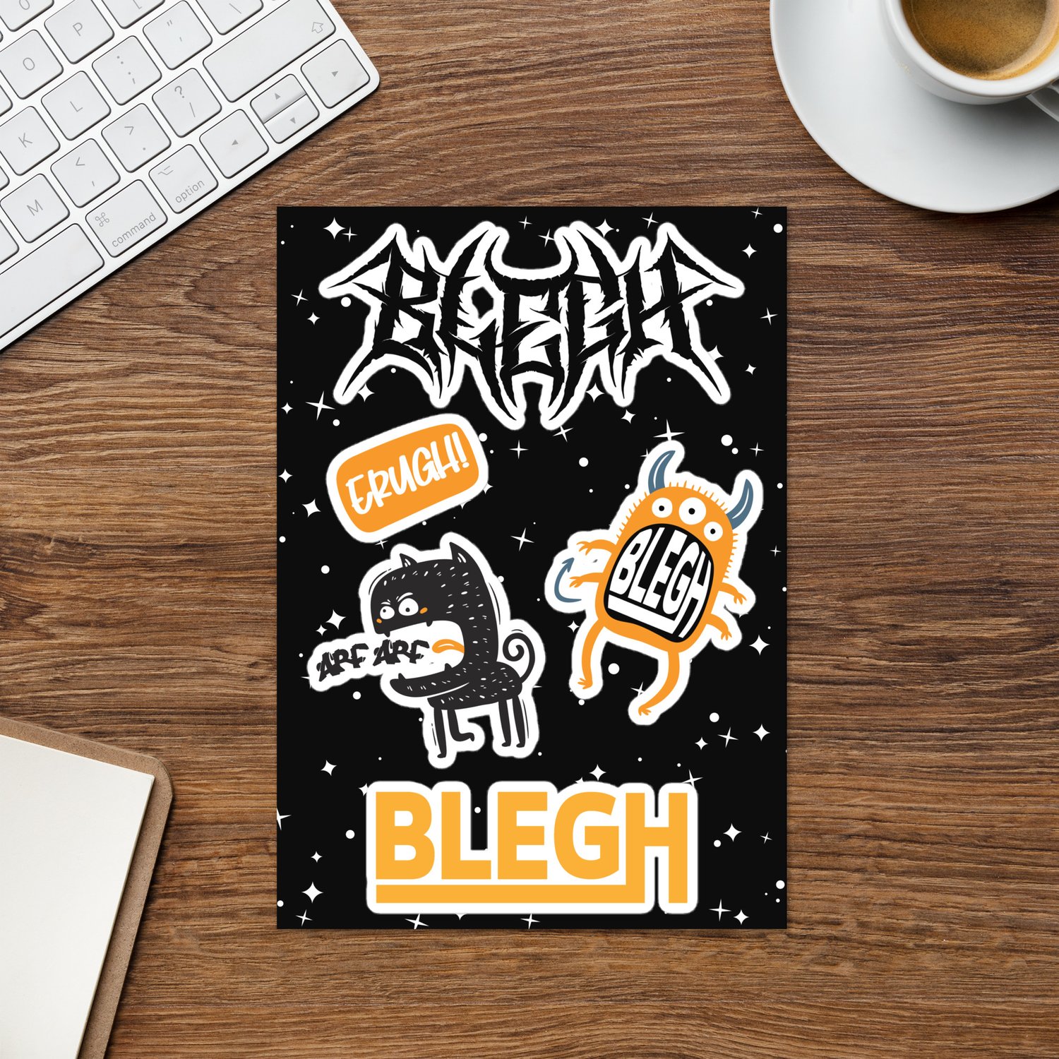 MONSTER DOODLE BLEGH STICKER SHEET | Ohrion Apparel