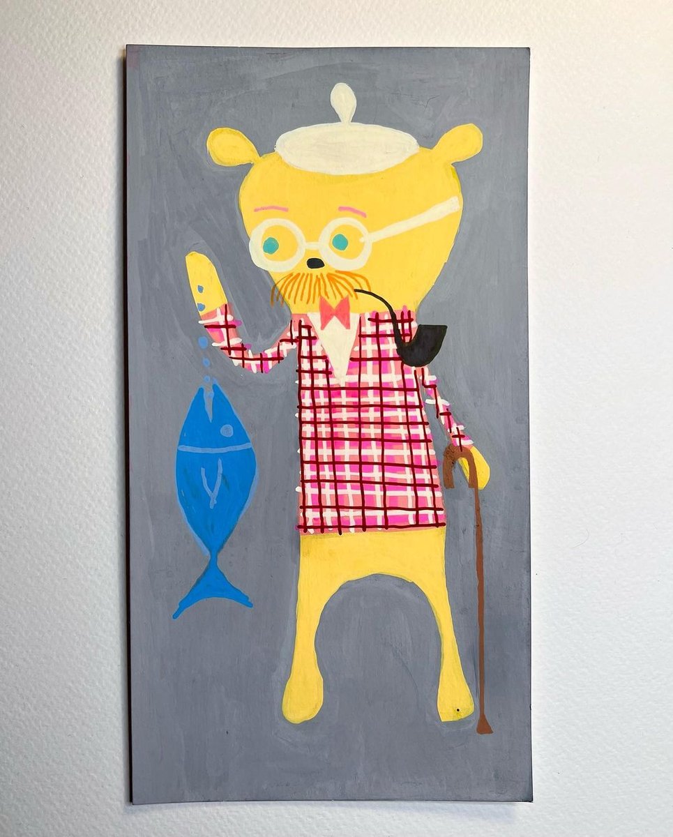 A happy otter. Original painting. | Matte Stephens