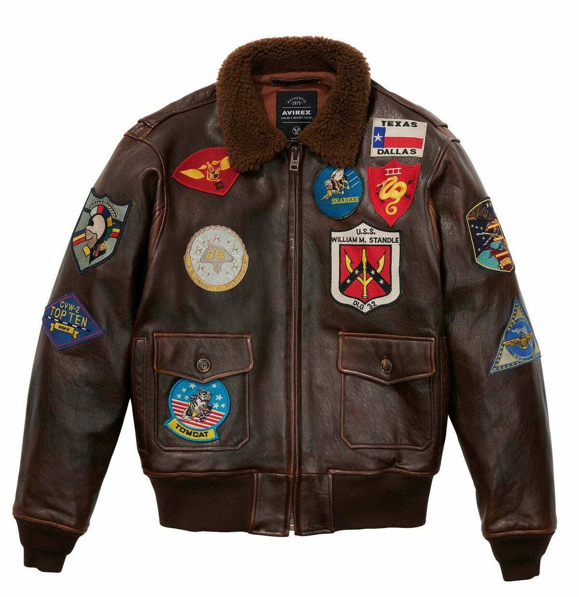 AVIREX Classic Patched G-1 Flight Aviator Jacket Brown | THE BLUEPRINT