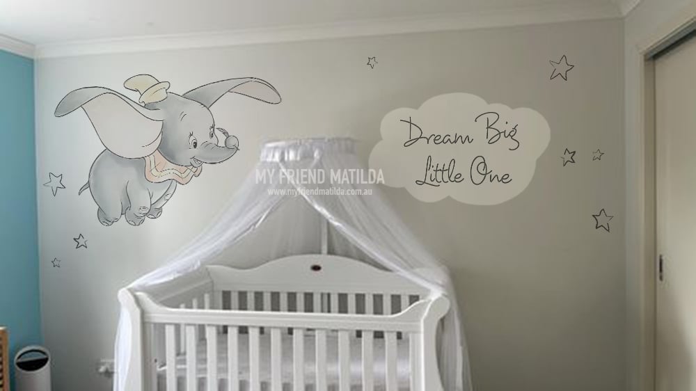 Flying Dumbo with quote | Removable Wall Decals & Stickers by My Friend ...