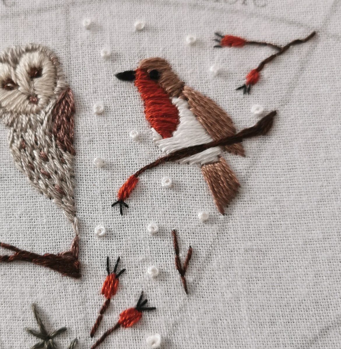 Patron de broderie Décembre | Renarde Endormie