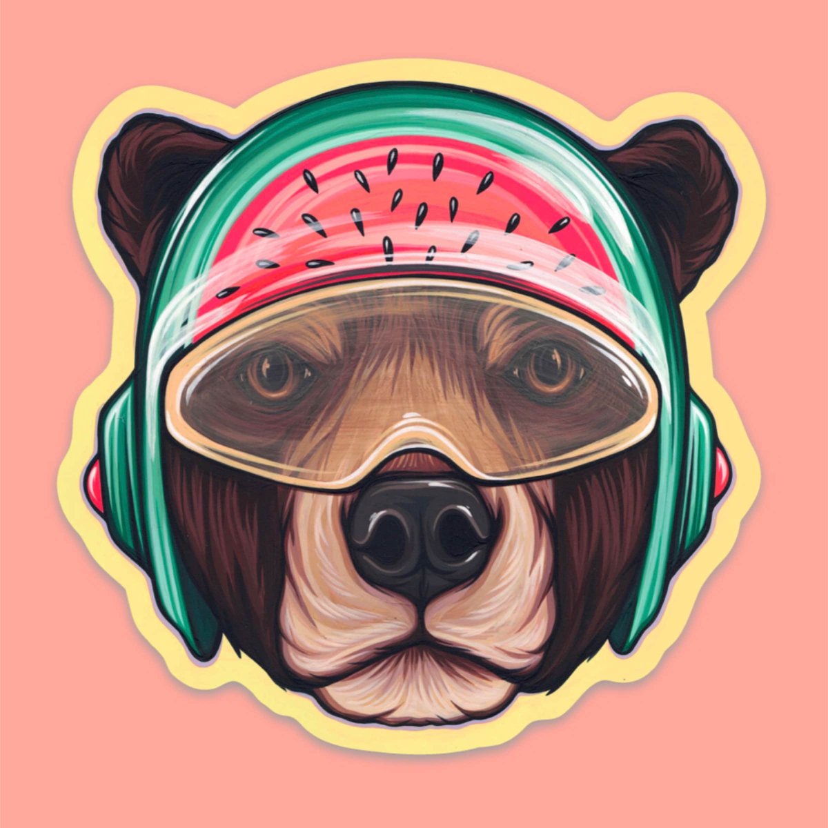 DIECUT STICKERS // Watermelon Bear | Kaitlin Ziesmer