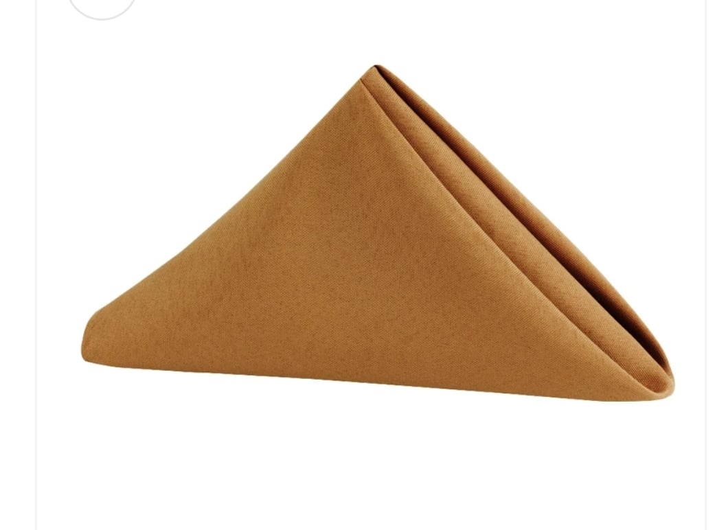 Gold Brown table napkins 20' x 20 ' | PKLux Party Rentals