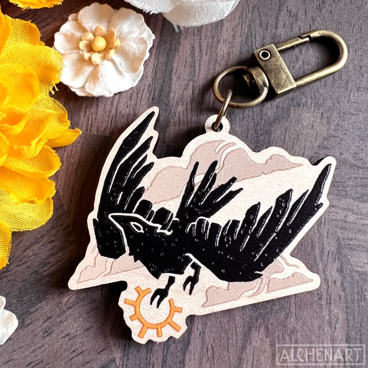 Sun-stealing Crow Charm | acorviart