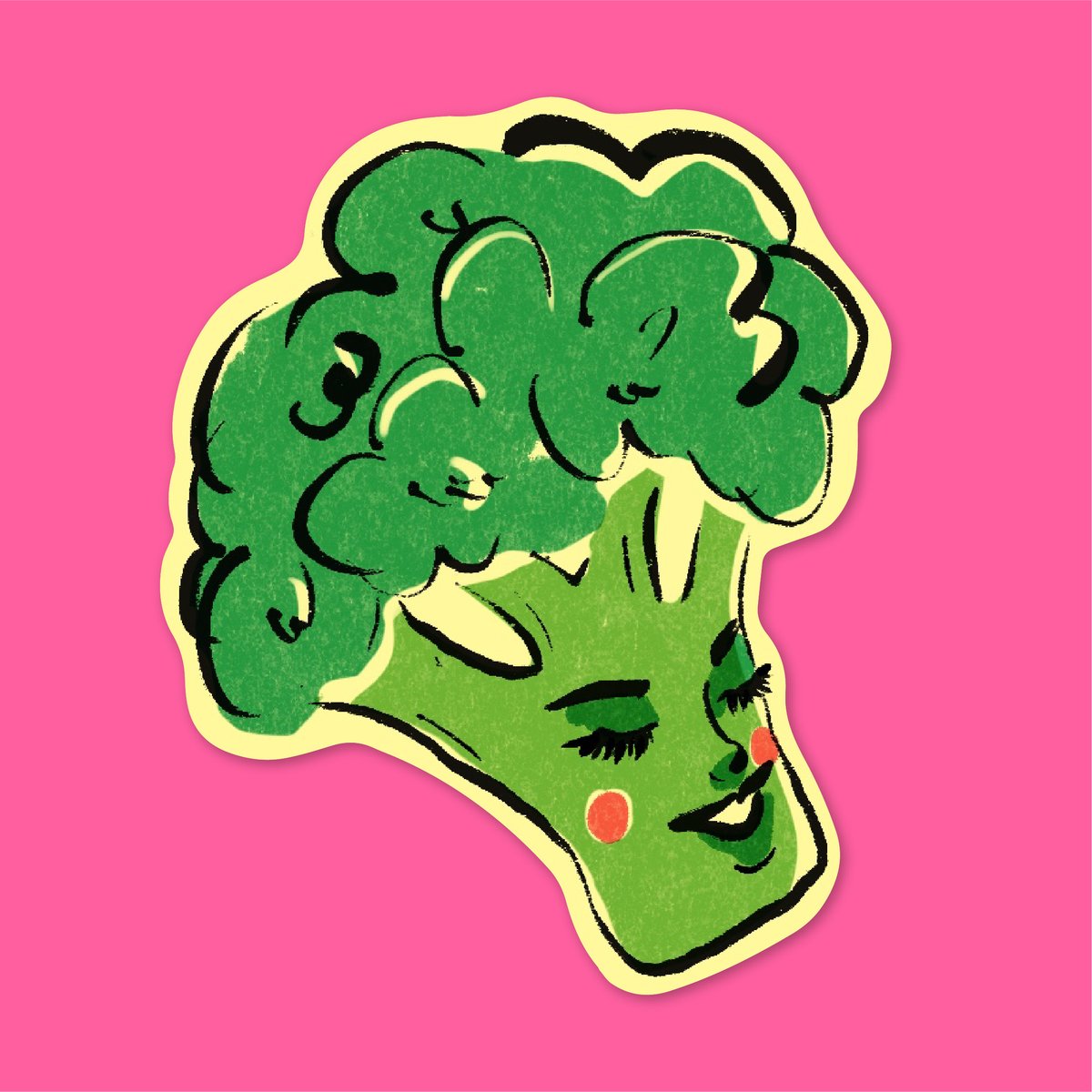 Broccoli Lady Sticker | Jennae Creates