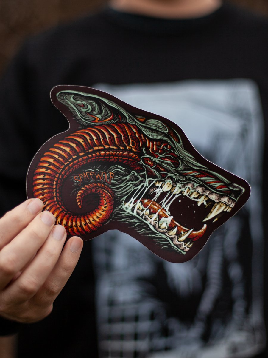 "Corrupted Wolf" Jumbo Sticker | SpaceWolf